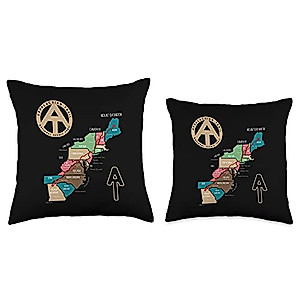 Appalachian Trail Hiking Gifts Appalachian Trail Hiking Map Throw Pillow, 16x16, Multicolor