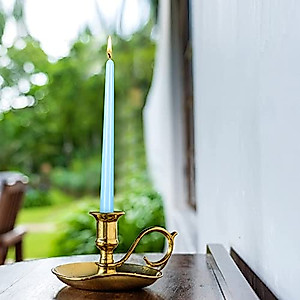 Laskey Taper Candles 10 Inch Tall Wedding Dinner Candle Set of 12 (Light Blue)