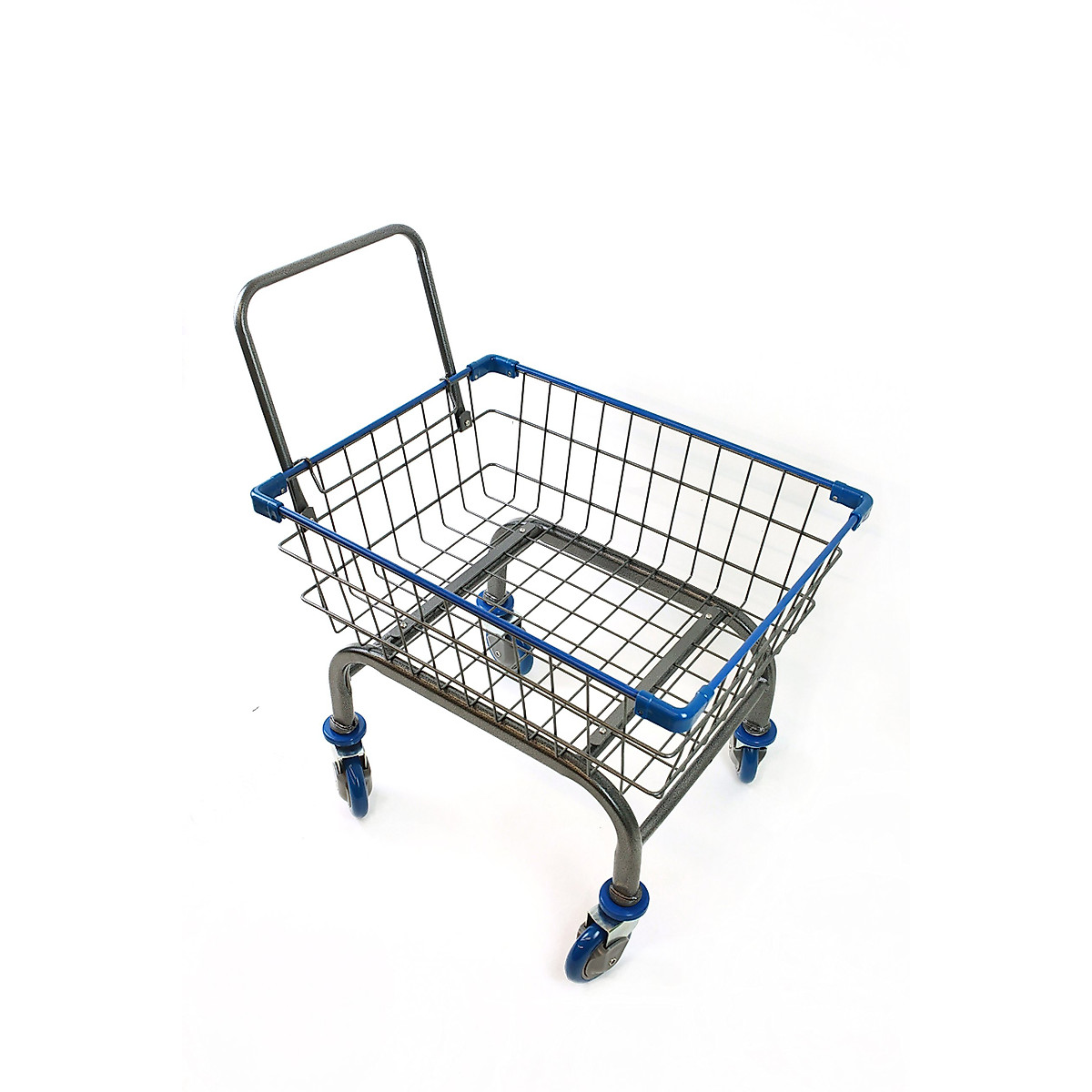 Chaminusa Heavy Duty Laundry and Grocery 1.8 Bushel Cart with U-Handle (Blue)