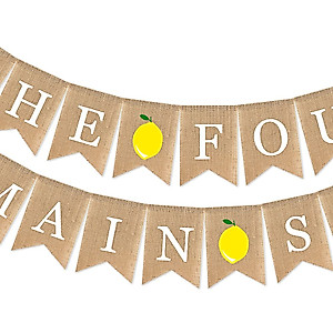 SWYOUN Burlap She Found Her Main Squeeze Banner Lemon Bridal Shower Party Supplies Lemonade Bachelorette Party Decoration