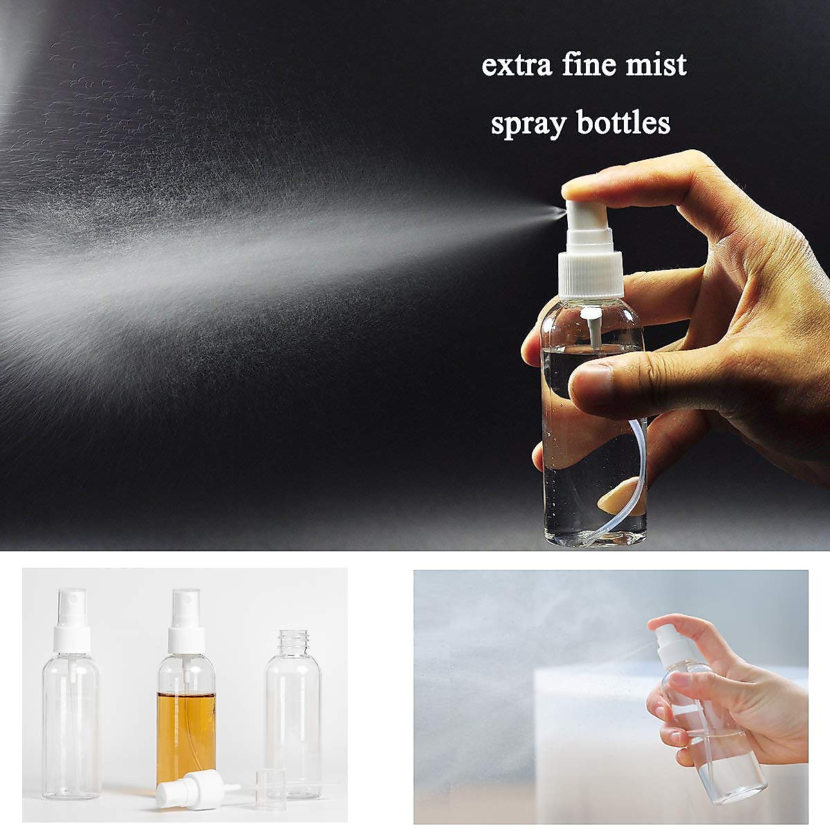 ZEJIA 40 Pack Small Spray Bottle, 2.7oz/80ml Travel Spray Bottle, Empty Fine Mist Spray Bottles, Refillable Mini Spray Bottles with Labels