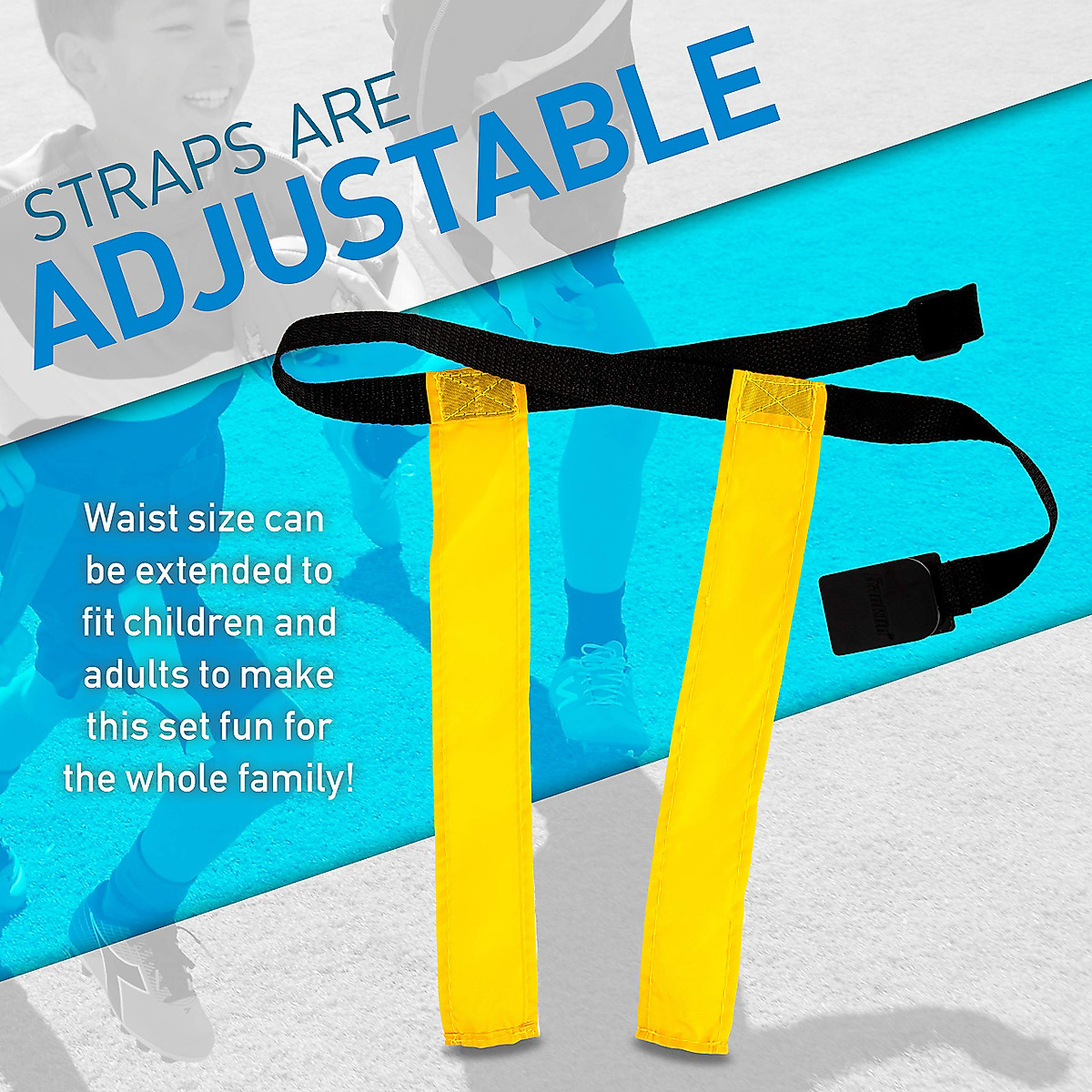 Franklin Sports Flag Football Set - 8 Player Flag Football Belts for Adult + Youth - Adjustable Belts + Field Marker Included - 4 v 4 Set