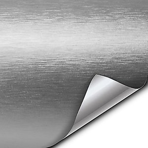 VViViD® XPO Silver Brushed Steel Car Wrap Vinyl Roll with Air Release Technology (1.49ft x 5ft)