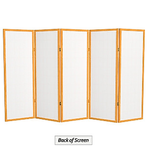 4 ft. Short Window Pane Shoji Screen - Honey - 5 Panels
