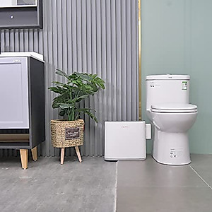 Slim Bathroom Trash Can with Attached Bag Reservoir - Modern 2 Layer Bathroom Trash Cans with Lids to Lock Odors In - Waterproof and Easy to Clean Small Trash Can with Lid - Trashcan for Your Bathroom