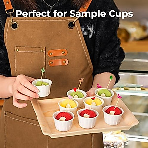 Fit Meal Prep [500 Pack] 2 oz Treated Paper Souffle Portion Cups for Condiments Samples Measuring Jello Shots Sauce Disposable Cup - White