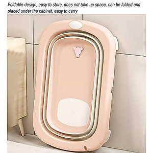 ZAJSSS Pet shower basin Dog Bath Tub with Water Drain Plug Foldable Bathtub Portable Pet Bathtub for Pet Puppy Small Dogs Cats for Indoor/Outdoor, Pink