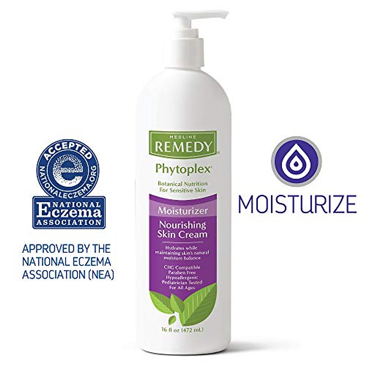 Medline Remedy Phytoplex Nourishing Skin Cream, Skin Moisturizer, Paraben Free Body Lotion, 16 Fl Oz