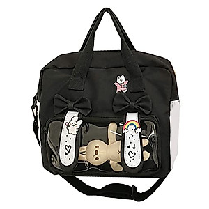 Obosoyo Kawaii Backpack Tote Bag Aesthetic with Accessories Crossbody Bags for Women Shoulder bag School Bag Cute