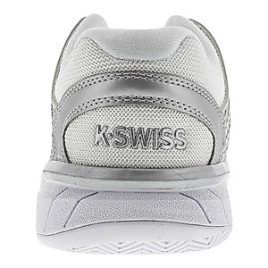 K-Swiss Women's Hypercourt Express Tennis Shoe, White/Silver, 8 M