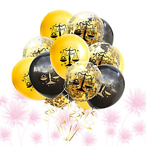 jojofuny Zodiac Wedding Graduation Supplies Black Party- Christmas Theme for Decorative Layout Balloon Prop, Decorations Xxcm, Pattern Golden Birthdayblack Ballons Libra Balloon, Sequins