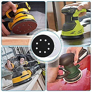 6 Pack Interface Buffer Pads, 5 Inch 8 Holes Hook and Loop Soft Sponge Cushion Buffer Backing Pads Orbital Sander Foam Pad, Foam Interface Sanding Pads for Orbital Sander Automotive Polishing Machine