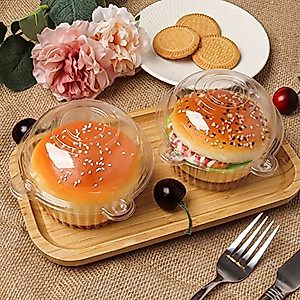 Hapy Shop 100 Pieces Plastic Single Individual Cupcake for Ice Cream,Dessert Cups,Muffin Dome Holders Cases Boxes Cups,single cupcake holders