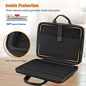 FINPAC 15.6 Inch Laptop Sleeve Case - Briefcase Shoulder Bag with Tablet Pocket and Accessory Pouch for MacBook Air 15, MacBook Pro 15 16 and Up to 15.6" Samsung Lenovo HP Acer ASUS Dell Laptop, Black