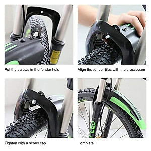 MACHSWON Bicycle Bike Cycling Bicycle Mudguard MTB Mountain Front/Rear Mud Guards Mudguard Fenders Set (Blue)