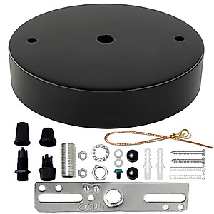 VTYXCTIGJ Light Canopy Kit Black, 4.7" US UL Vintage Chandelier Ceiling Light Plate for Pendant Light Chandelier Canopy Kit with All Mounting Hardware, Light Fixture Cover Plate for Easy Installation