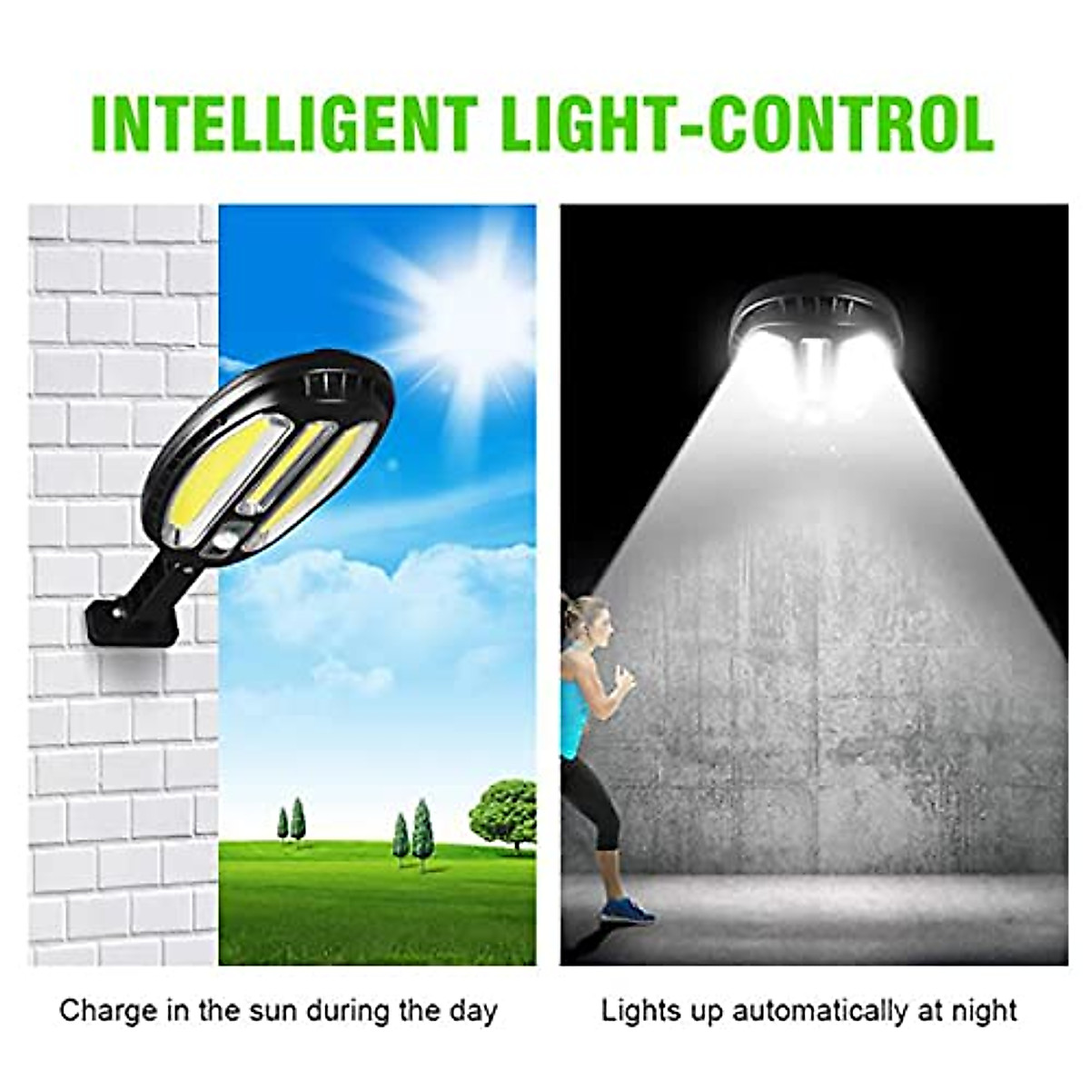 sysyrqcer LED Solar Street Light Outdoor Integrated high Brightness Garden Light Home Lighting Human Body Induction Light 2pcs (Size : 100SMD)
