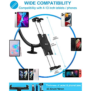 woleyi Windshield Car Tablet Mount, Car/Truck Window Dashboard Tablet Holder with Long Arm Suction Cup, Compatible with iPad Pro/Air/Mini, Galaxy Tab/Z Fold, iPhone, More 4-13" Cell Phones and Tablets