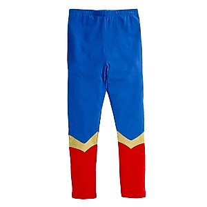 WARNER BROS Justice League Supergirl Big Girls Costume Dress Leggings Cape and Headband 4 Piece Set 10-12