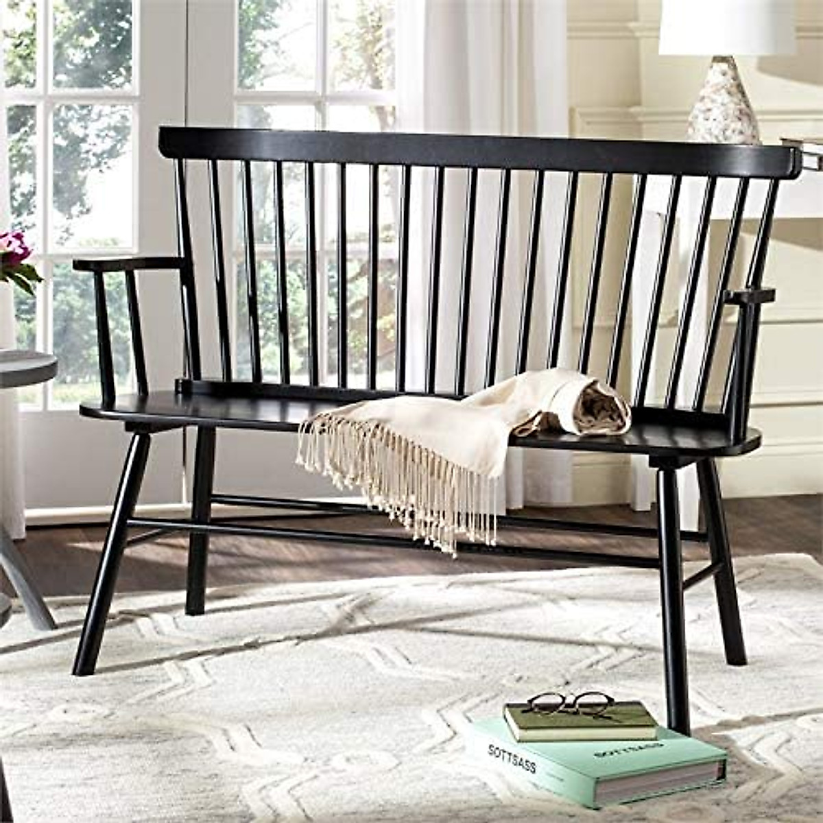 Safavieh American Homes Collection Addison Spindle Back Black Bench