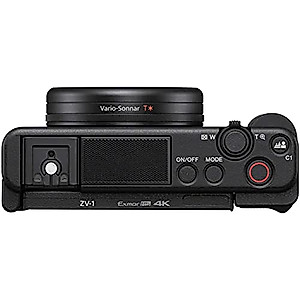 Sony ZV-1 Digital Camera Bundle with Water Resistant Gadget Bag, Monopod, 64GB Memory Card, Card Reader + More | Point & Shoot Camera for Content Creators, Vlogging and YouTube
