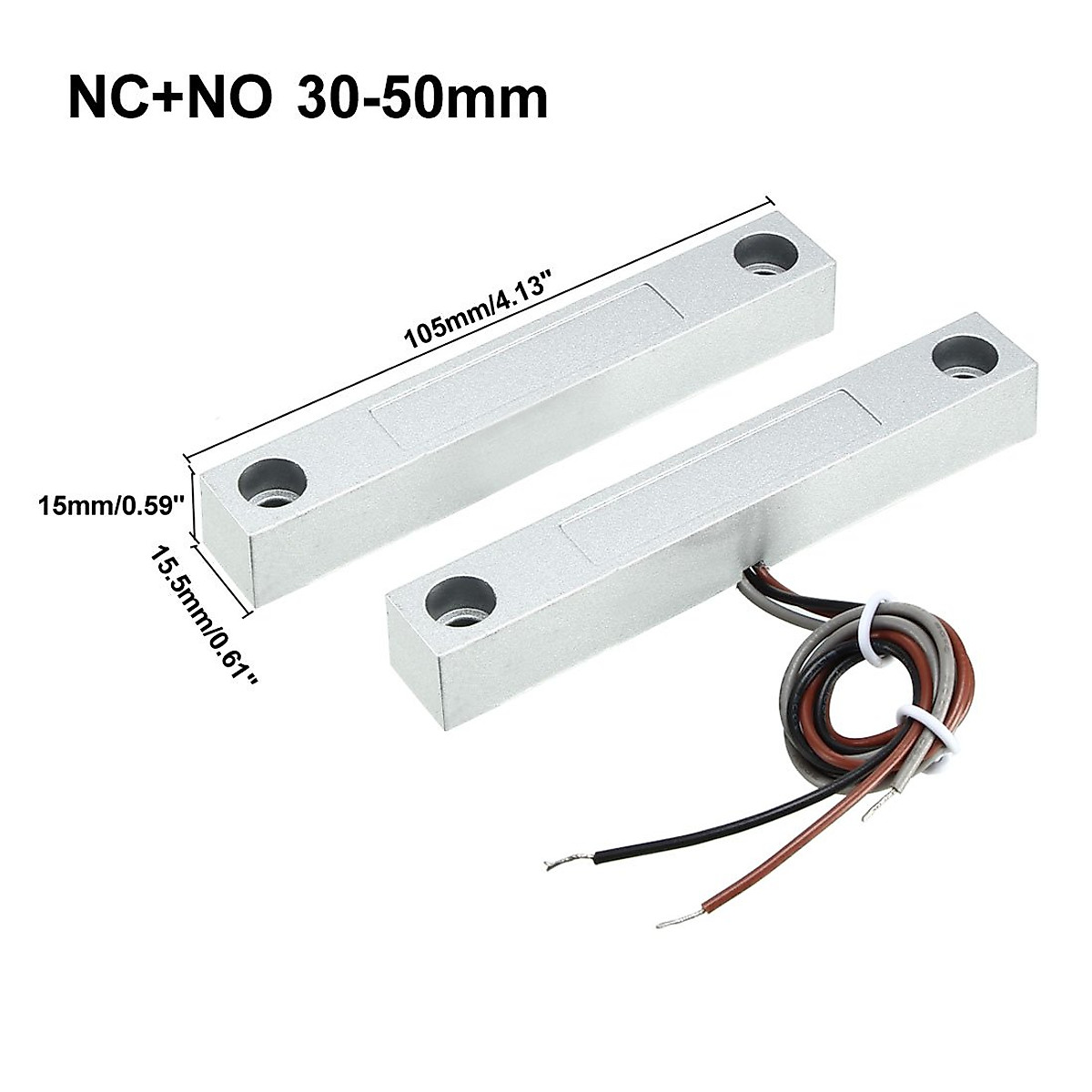 uxcell Rolling Door Contact Magnetic Reed Switch Alarm with 3 Wires for N.O./N.C. Applications MC-58