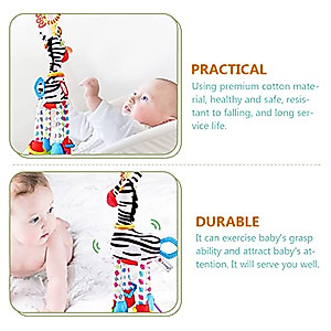 Toddmomy Stuffed Educational Sensory Animals Ster Baby Learning Soft Hanging Toys Toy Bed Pendants Plush Newborn Crib Squeaky Doll Plaything Crinkle Shape Car for Animal Zebra Around