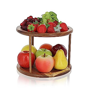Spec101 Round Serving Platter - 2-Tier Serving Tray for Desserts, Cookies, Tea, Spices, and Appetizer Serving Tray