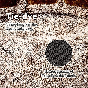 Jiupety Paw Shape Calming Pet Bed, Medium Plush Faux Fur Donut Bed for Dogs & Cats, Machine Washable, Non-Slip Bottom, Extra Large Size (32"×32"×10"), Gray