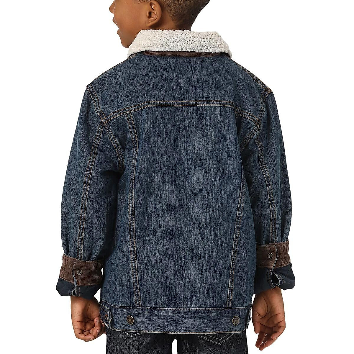 Wrangler Boys' Big Western Lined Jacket, Blanket Indigo, Large