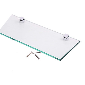 zenit glass | Rectangle Floating Shelf Glass | Tempered Clear Glass | Home Decor Organizer Shelf for Bedroom, Living, Kitchen, Bathroom, Office | 24 x 6”