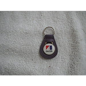 1975 1976 1977 1978 1979 AMC PACER LOGO EMBLEM LEATHER KEYCHAIN - PURPLE