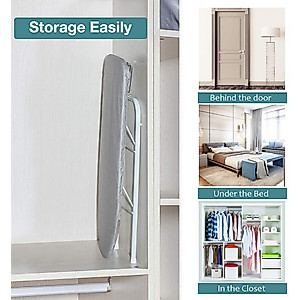 STORAGE MANIAC Tabletop Ironing Board with Iron Rest, All-Iron Frame & Silver Metallic Cover for Faster Ironing - Silver Grey