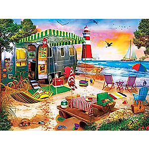 Masterpieces 550 Piece Jigsaw Puzzle For Adults and Family - Oceanside Camping - 18"x24"