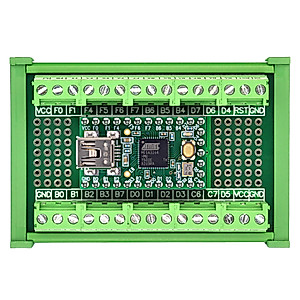 Terminal Block Breakout Board Module for Teensy 2.0, DIN Rail Mount Version
