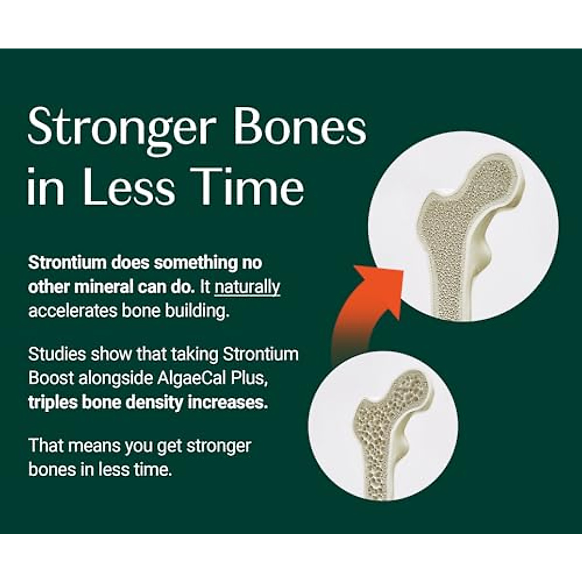 AlgaeCal Strontium Boost - Clinically Supported Strontium Citrate 680 mg Capsules Bone Strength Supplement - Pair with AlgaeCal Plus to Increase Bone Density in Just 6 Months, 3 Month Supply