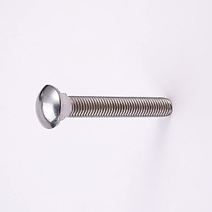 Yinpecly 5Pcs M12×80mm 1.75mm Pitch Length 304 Stainless Steel Round Domed Head Square Neck Carriage Bolts Silver Tone