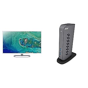 Acer EZ321Q wi 31.5" FHD IPS Monitor (HDMI & VGA) White USB 3.0 Dock U301, 2 x HDMI Ports | 1 x USB 3.1; UFP (Connect to Laptop) | 4 x USB 2.0| 2 x USB 3.1 Gen 1, DFP (Front)
