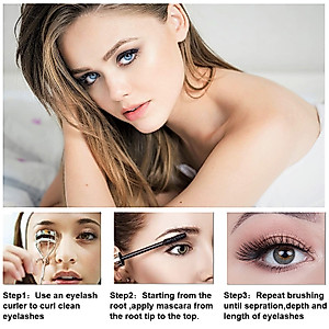 Mascara Black Volume and Length 4D Silk Fiber Lash Mascara Waterproof Mascara Voluminous Eyelashes,Dramatic Extension,Long Lasting Fiber Mascara Liquid Lash Extensions Mascara