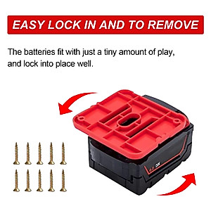 KETTKEL 20pack Milwaukee M18 Battery Holder,Wall Mount 18v Milwaukee Battery Storage Case Tool Holder For Shelf Work Van Toolbox