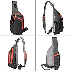 Lecxci Outdoor Chest Sling Bag Lightweight Waterproof Backpack for Unisex /Man/Women(M,black)