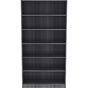 Lorell, LLR69565, Weathered Charcoal Laminate Bookcase, 1 Each