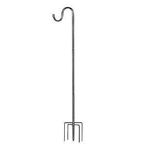 COCONUT 78 Inch Shepherds Hook for Bird Feeder, 5/8 Inch Width Heavy Duty Adjustable Outdoor Shepherd Hooks with 5-Prong Base for Lanterns Planting Hanger Weddings Decor, Silver