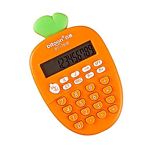 Toyvian Desktop Calculator 12 Digit, Kawaii Mini Kids Calculator Cute Carrot Portable Small Basic Students Calculators for Home School Office Supplies