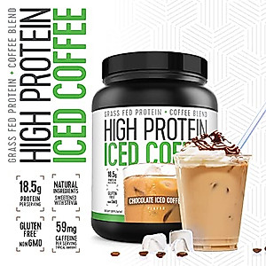 High Protein Coffee, Keto Friendly, 18g of Protein, 2g Carbs, Natural Ingredients (18 Servings, Chocolate Iced Coffee)