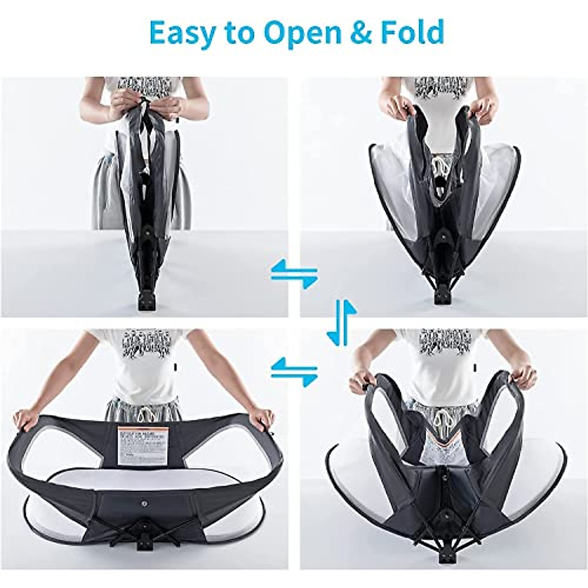 nordmiex Travel Bassinet-Folding Portable Bassinet,Baby Lounger Baby Crib Baby Bed with Mosquito Net,Easy to Fold and Lightweight