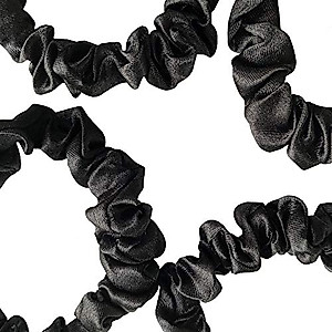 6 Pcs Silk Hair Scrunchies Soft & Comfortable Small Silk Scrunchy Skinny Hair Ties Bows Ropes Elastics Ponytail Holders for Women Girls Hair Accessories