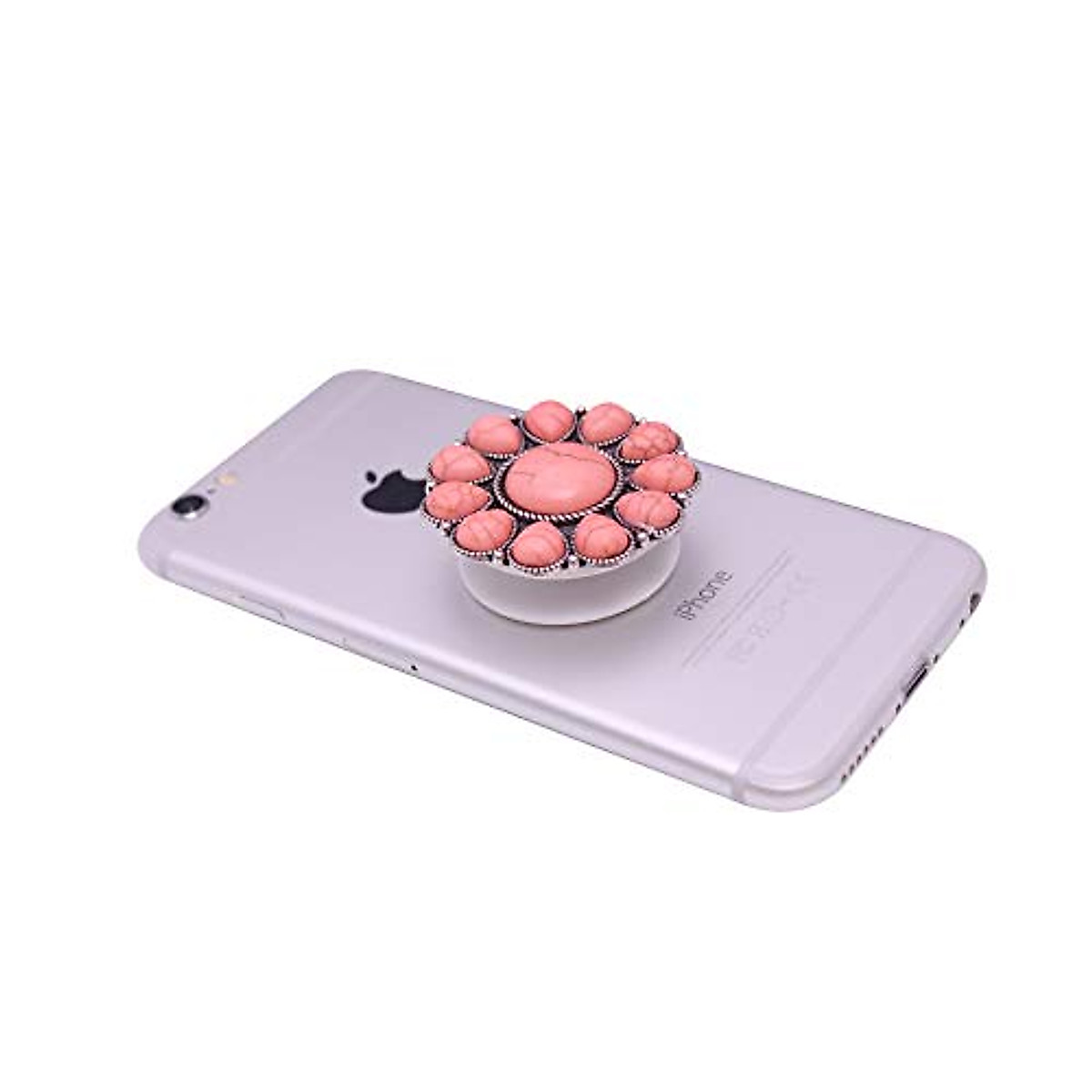 Collapsible Grip & Smart Phone Accessory for Cell Phone Self Adhesive Charm Western Flower No.18P