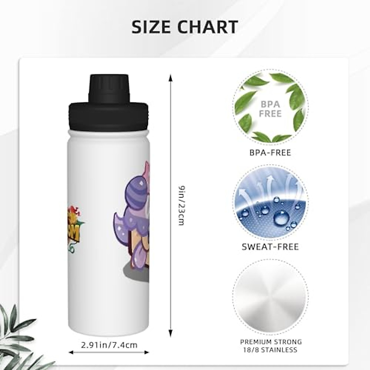 Cookie Printed Student Thermos Water Cup, Portable Water Cup