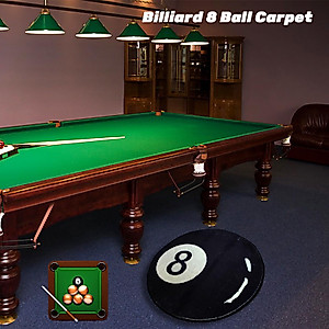 8 Ball Rug, 32" Black Round Area Rug, Cute Black Floor Rug Doormat, Billiard 8 Ball Carpet, Eight Ball Rug Absorbent&Soft Bath Mat for Living Dining Dorm Room Bedroom Decor (40")